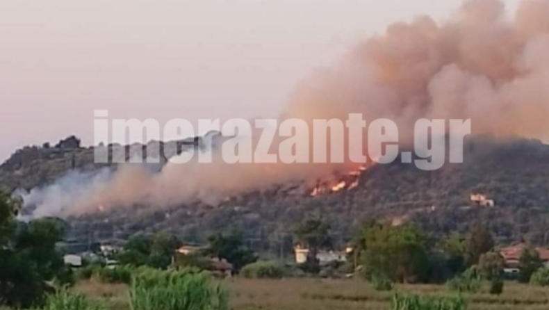 Φωτιά στη Ζάκυνθο: Κοντά σε σπίτια οι φλόγες, προειδοποιητικό μήνυμα ...